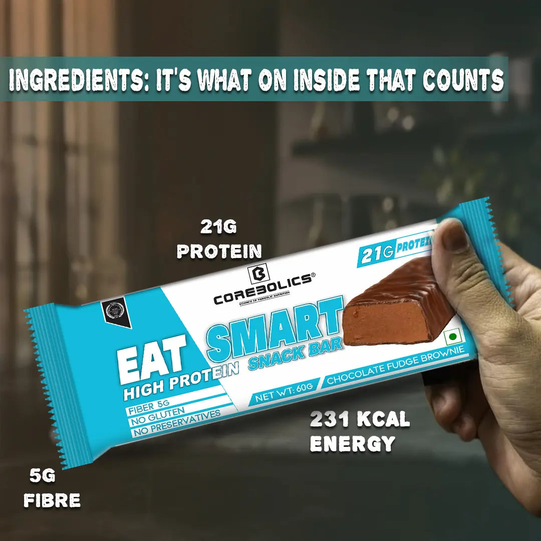 Corebolics Eat Smart High-Protein Snack Bars (21 gm Protein, 6 Bars)